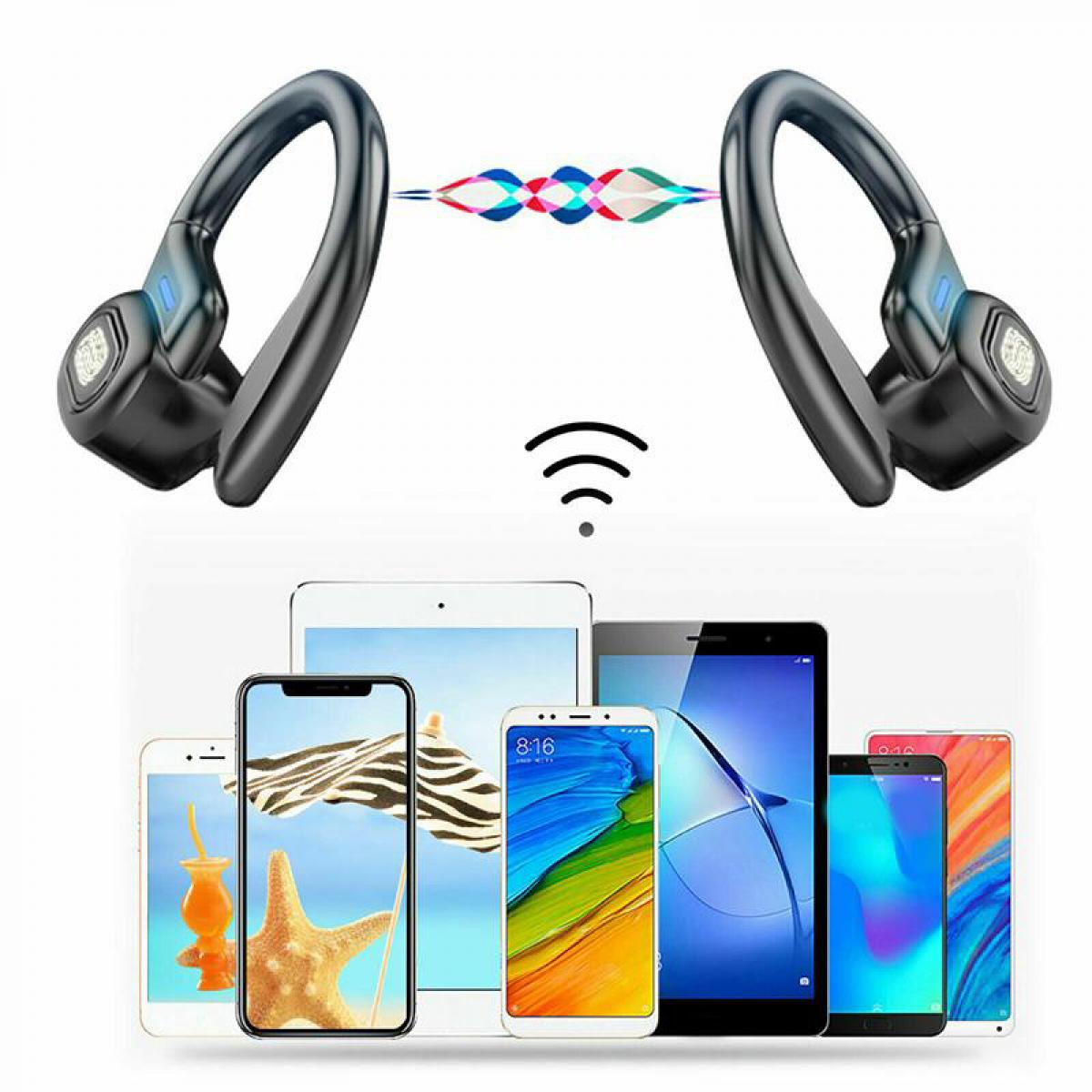 TWS Bluetooth Headset With Microphone Sports Ear Hook LED Display ...