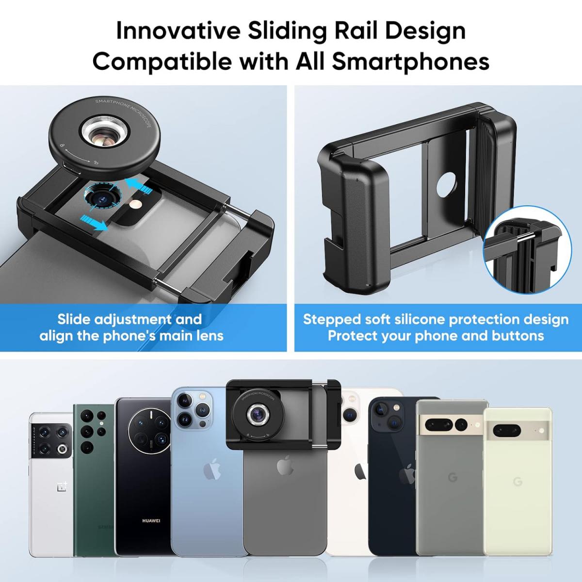 Phone Macro Lens, 100X Microscope for Android/iPhone Micro Camera with ...