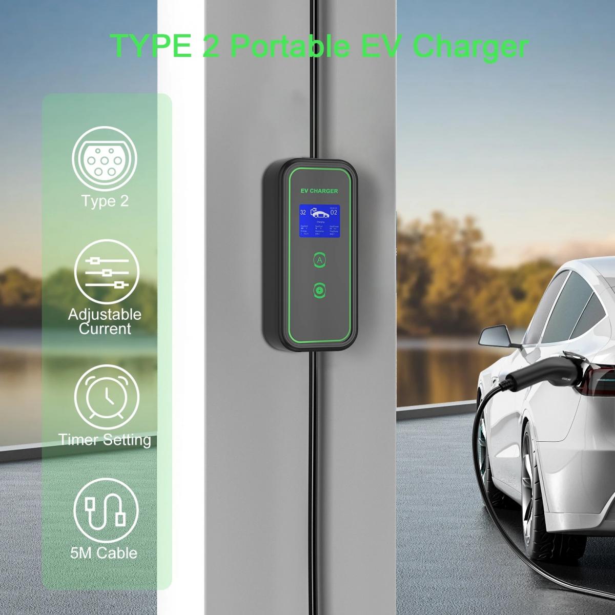 Línea de carga del vehículo eléctrico, cargador del Vehículo eléctrico tipo 2, enchufe CEE 3 Pin ...