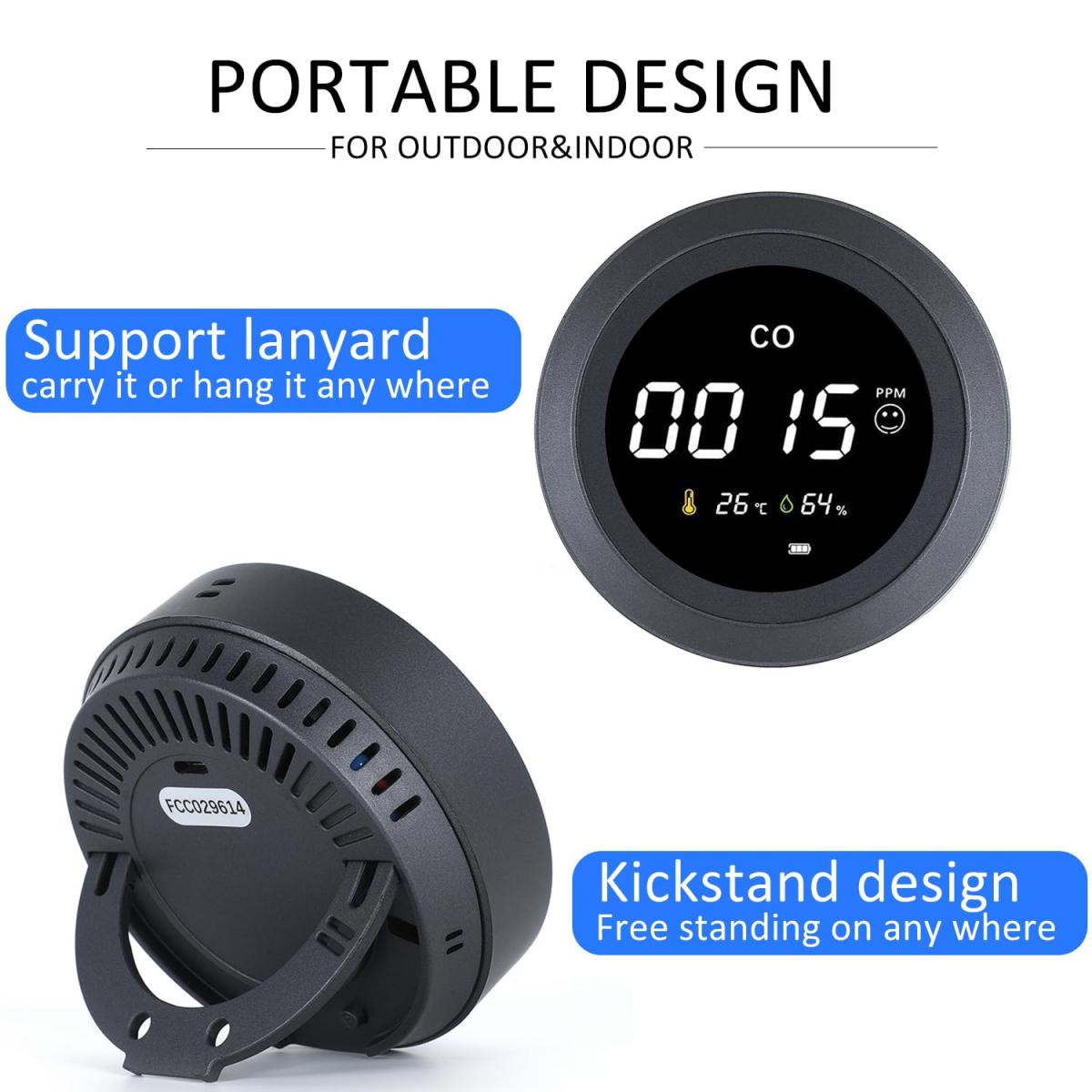 Carbon Monoxide Detectors Portable Temperature Detector/Humidity Sensor ...