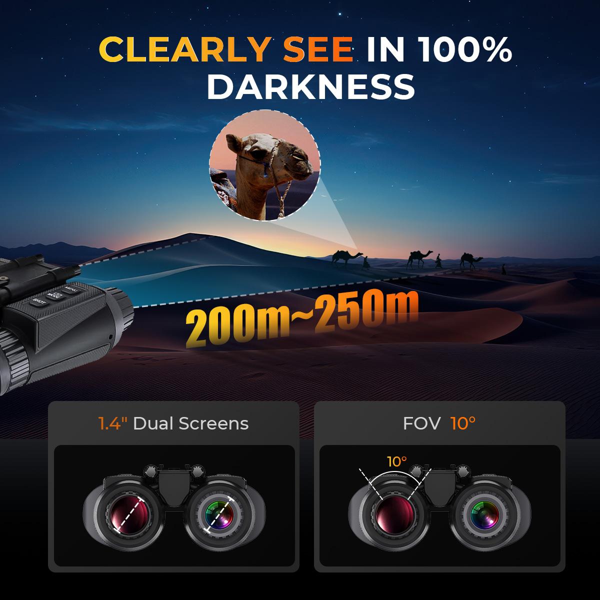 Jumelles Vision Nocturne Infrarouge 4K 3D 8X - KENTFAITH
