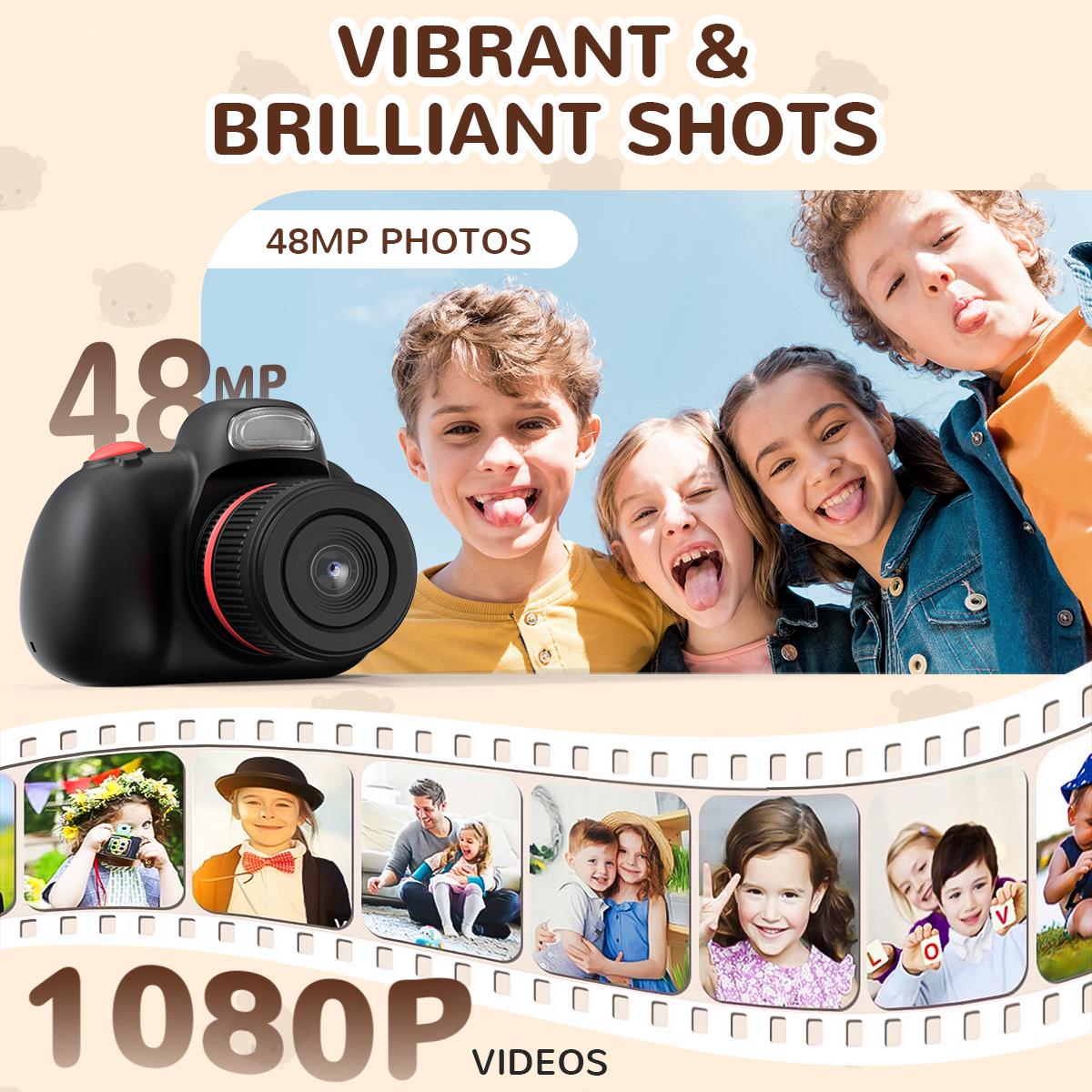 Digitale Camera voor Kinderen met Dual 48MP Camera's Auto Focus voor 3 ...