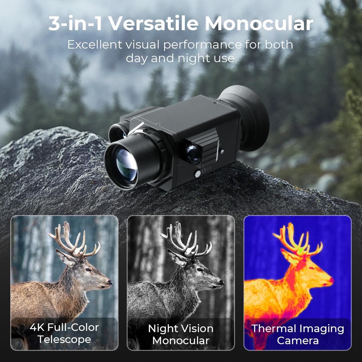 Thermal Imaging Monocular with 4K Infrared Night Vision 60Hz Frame Rate ...