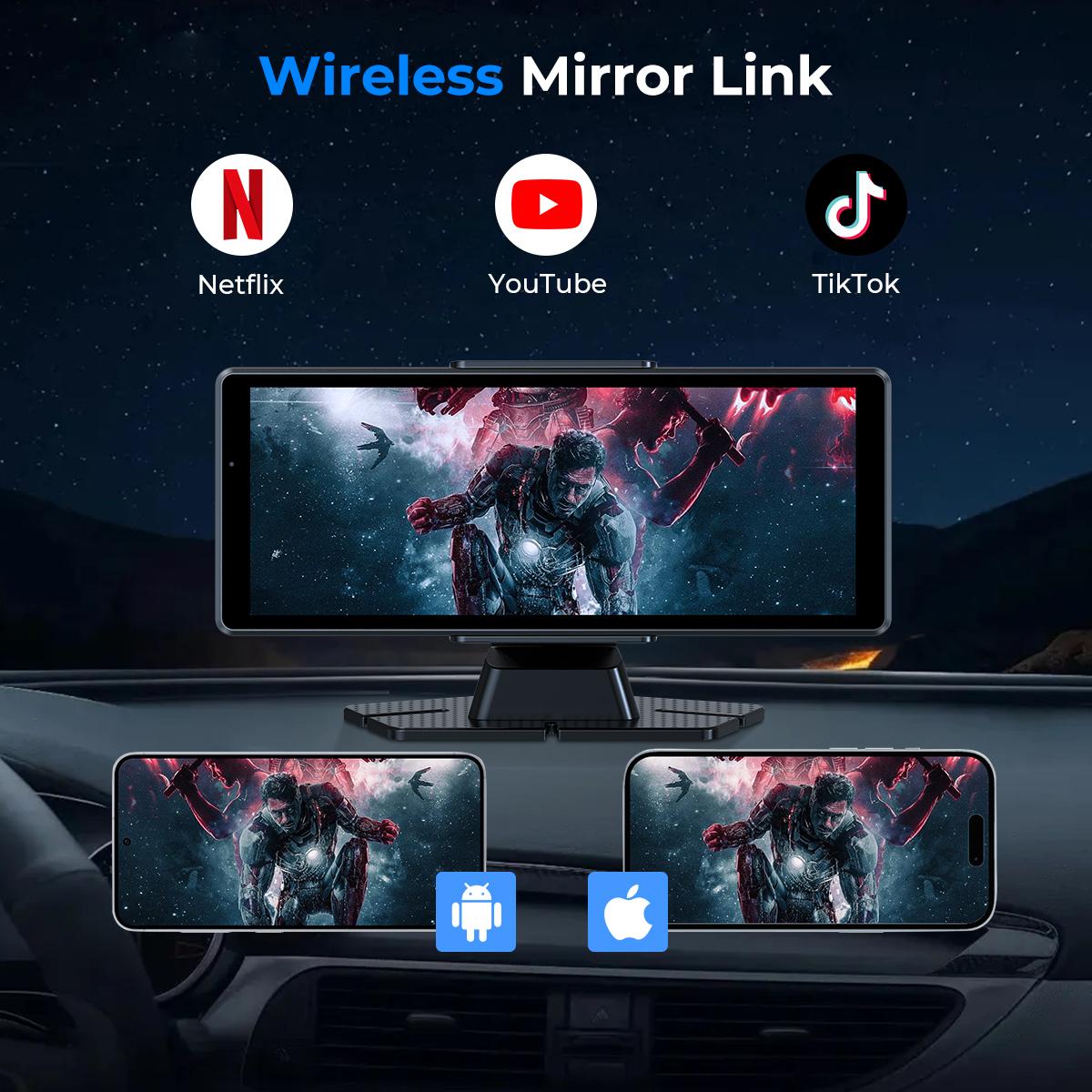 8" Wireless CarPlay Screen Android Auto Car Stereo with 1080P Backup ...