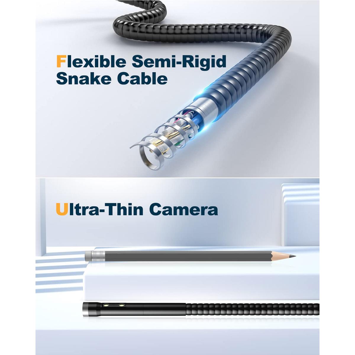 Industrial Endoscope Dual Lens Inspection Camera 1080P HD Endoscope, 5 ...