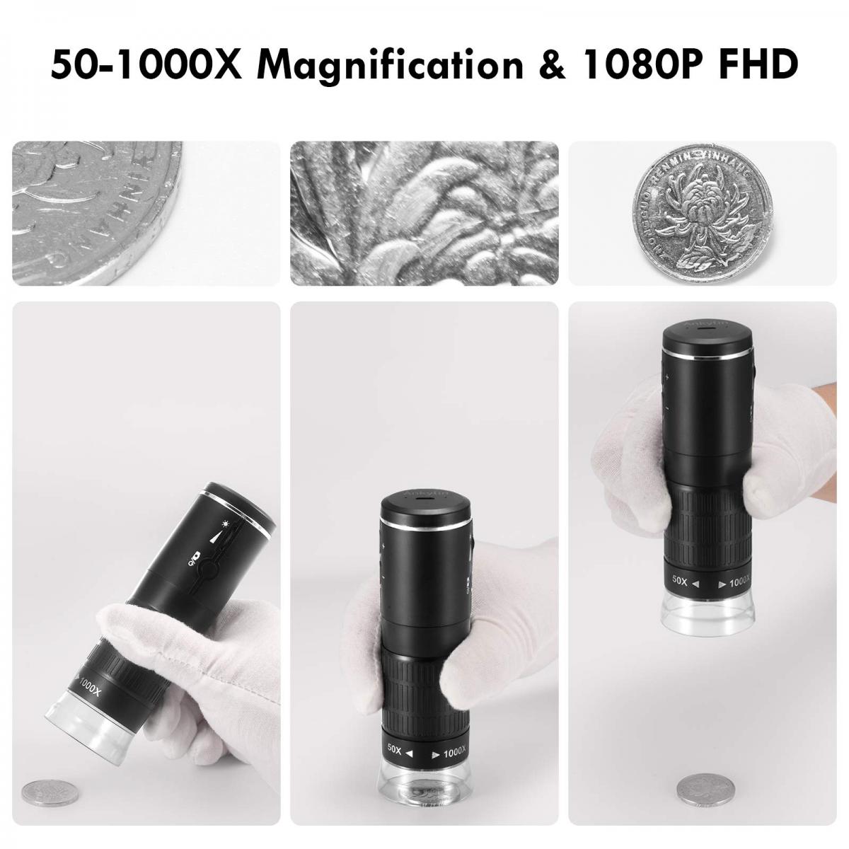 Wireless Digital Microscope, 50x-1000x Portable Handheld USB Microscope ...