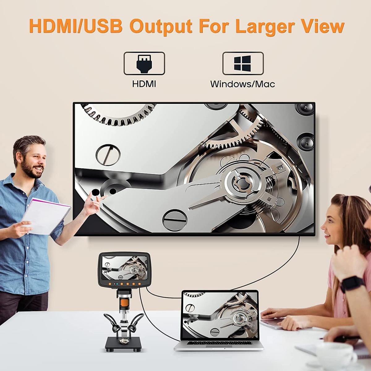 7 inch digital microscope, 50x- 1000X magnification - K&F Concept