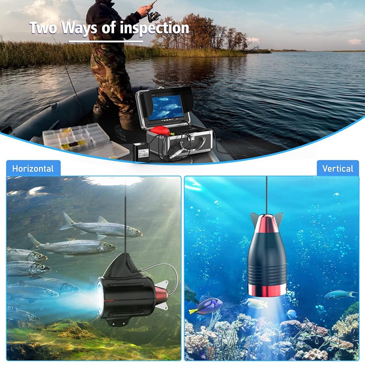 Telecamera da pesca subacquea da 7" Obiettivo HD 1200TVL Telecamera da ...