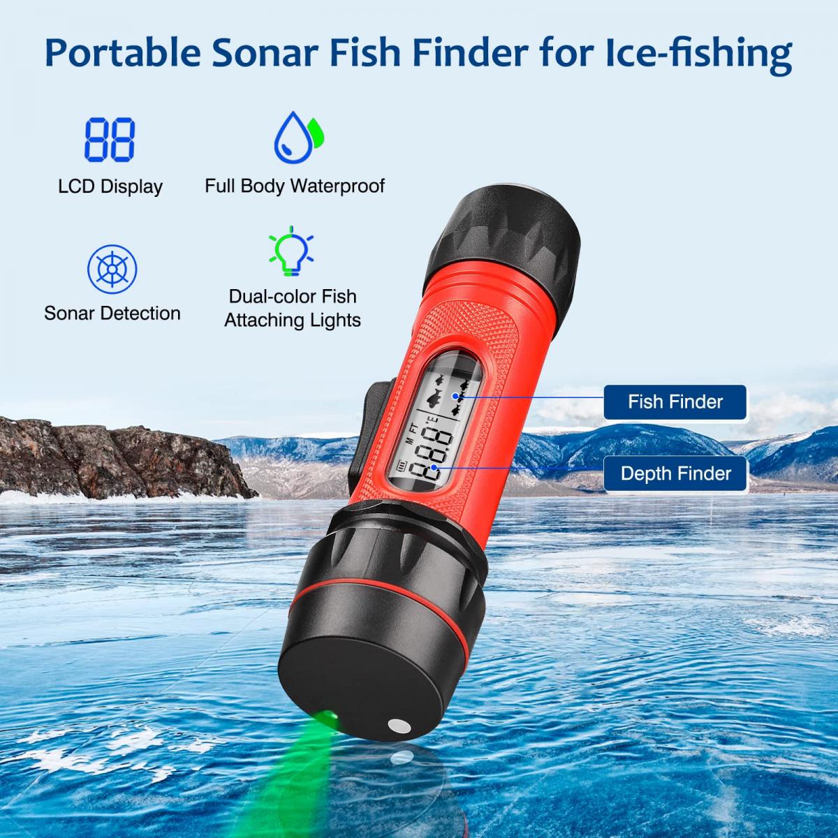 Ice Fish Depth Finder 300Ft Kentfaith - K&F Concept