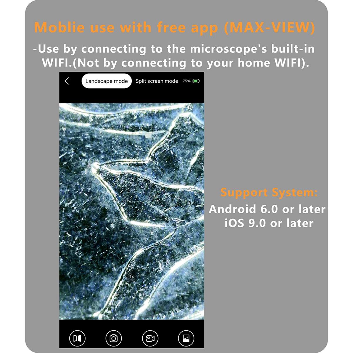 Wireless Digital Microscope, 50x-1000x Magnification - K&F Concept