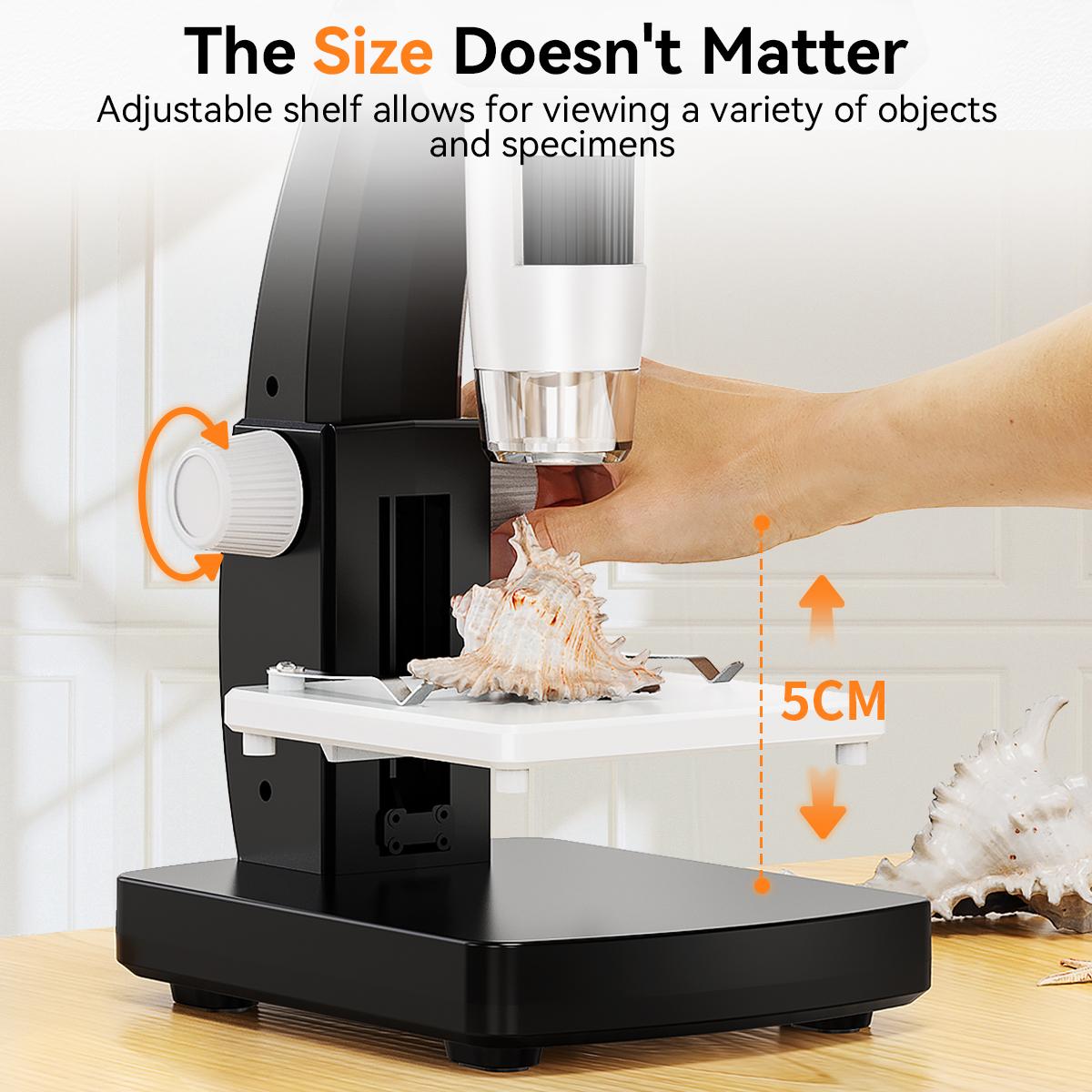 4.3" LCD digital microscope, 50X-1000X magnification, USB microscope ...