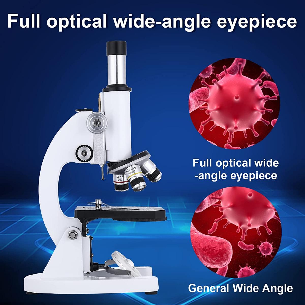 Monocular biological optical microscope, 40x-5000X, suitable for ...