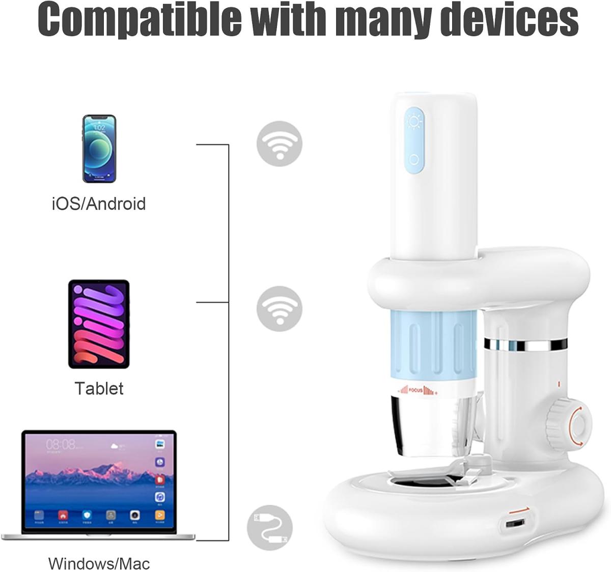 Portable WiFi high-definition electronic digital microscope, 50X-1000X ...