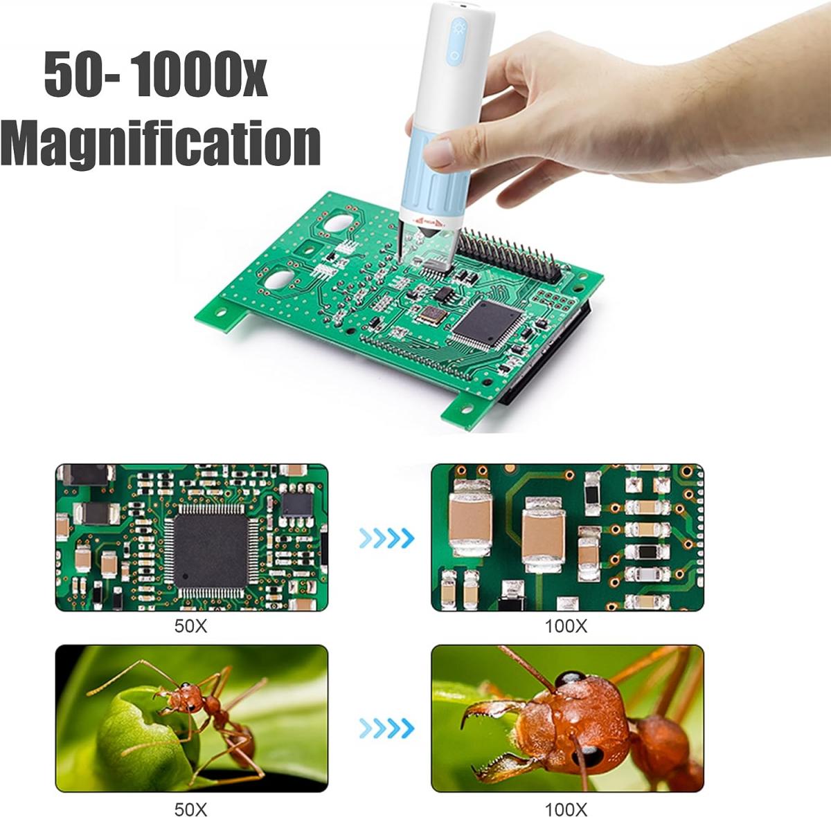 Portable WiFi high-definition electronic digital microscope, 50X-1000X ...