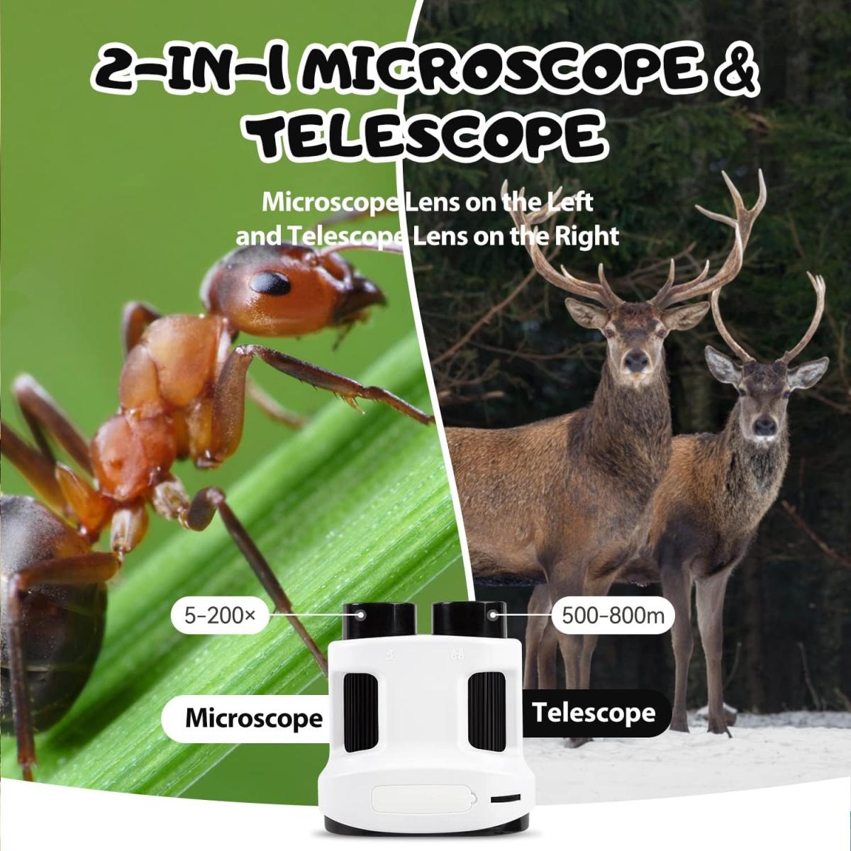 Portable Pocket Microscope for Kids 5-7 8-12, Kentfaith Digital ...