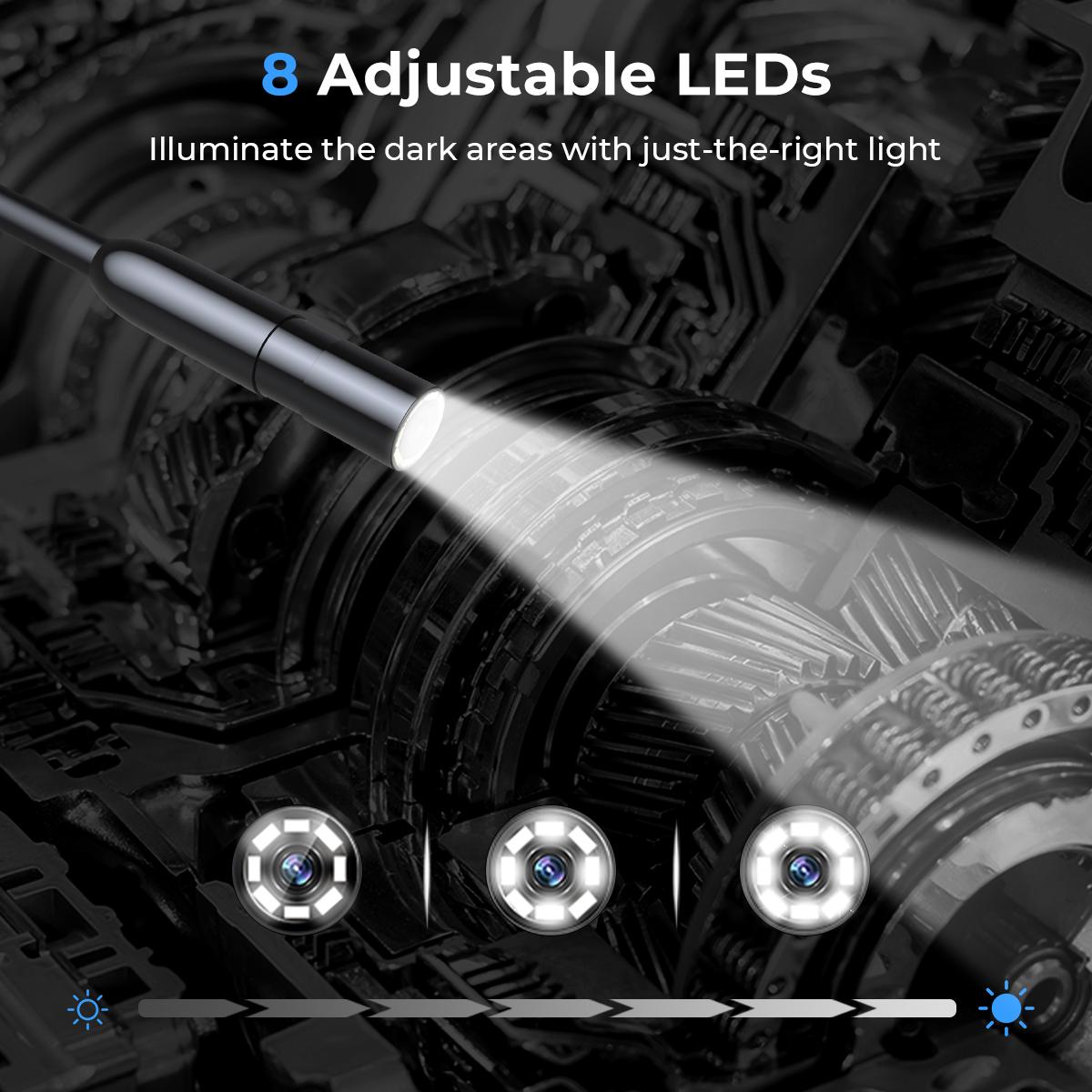 Kentfaith 5m/16.4ft Small Inspection Camera with 1080P Image 2600mAh ...