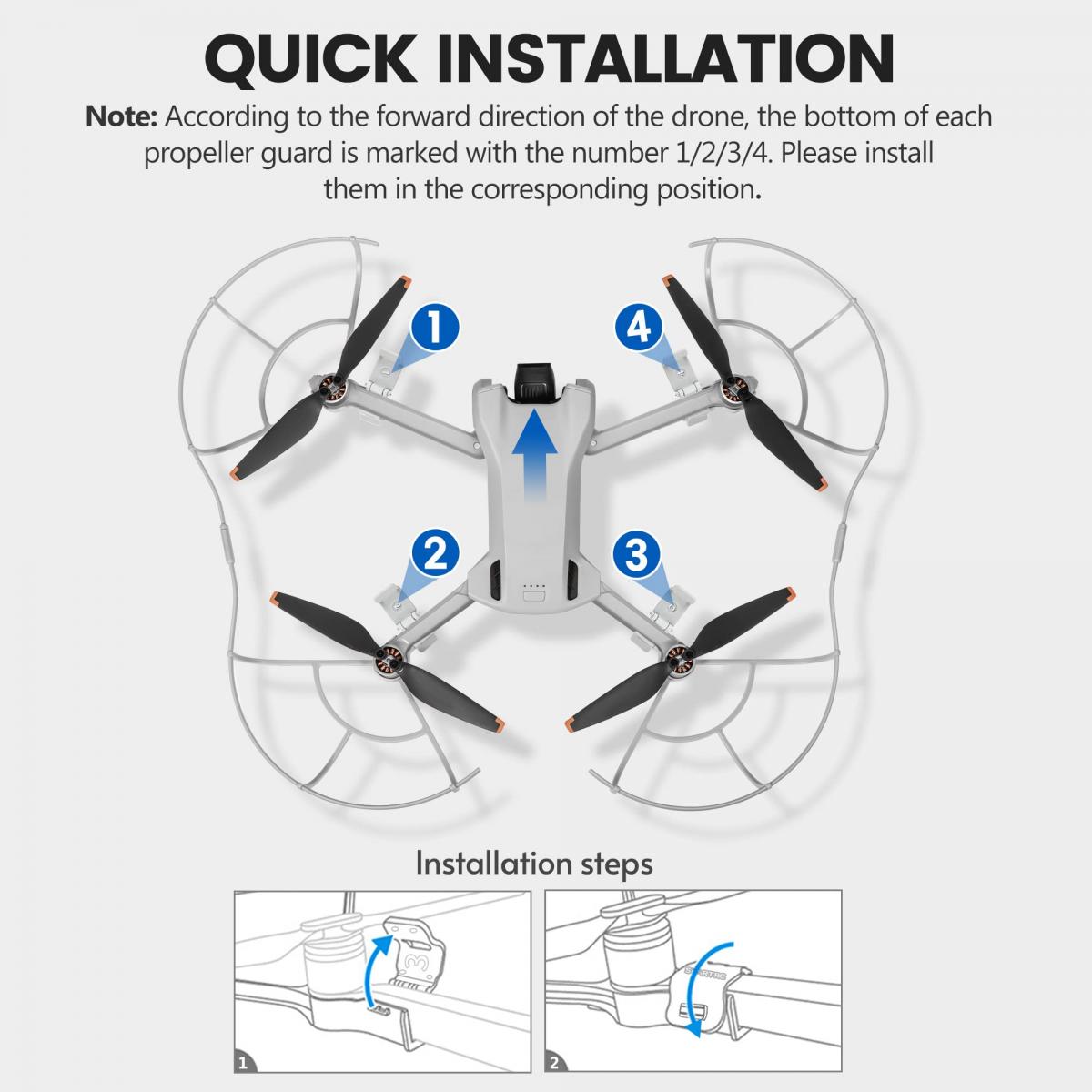 DJI Mini 3 Propeller Guard,Quick Release Removable Propellers Protector for DJI Mini 3 ...
