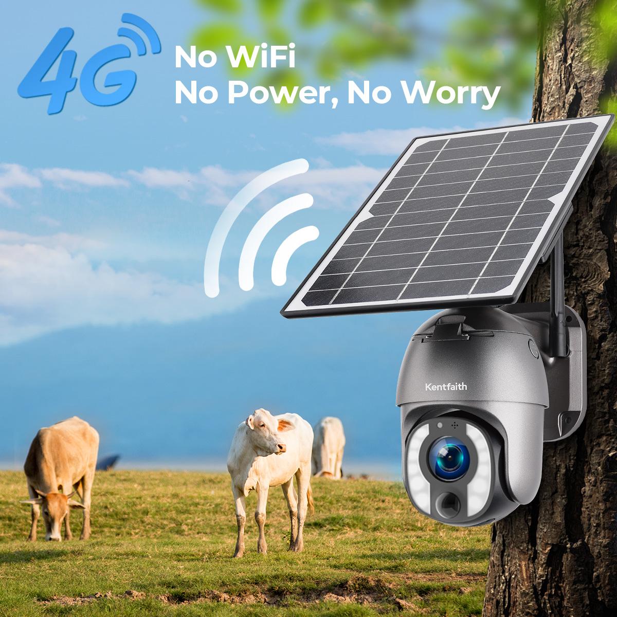 4G Draadloze Beveiligingscamera met 10X Optische Zoom 5MP 2K Full-color 8W 15600mAh Zonnekracht ...