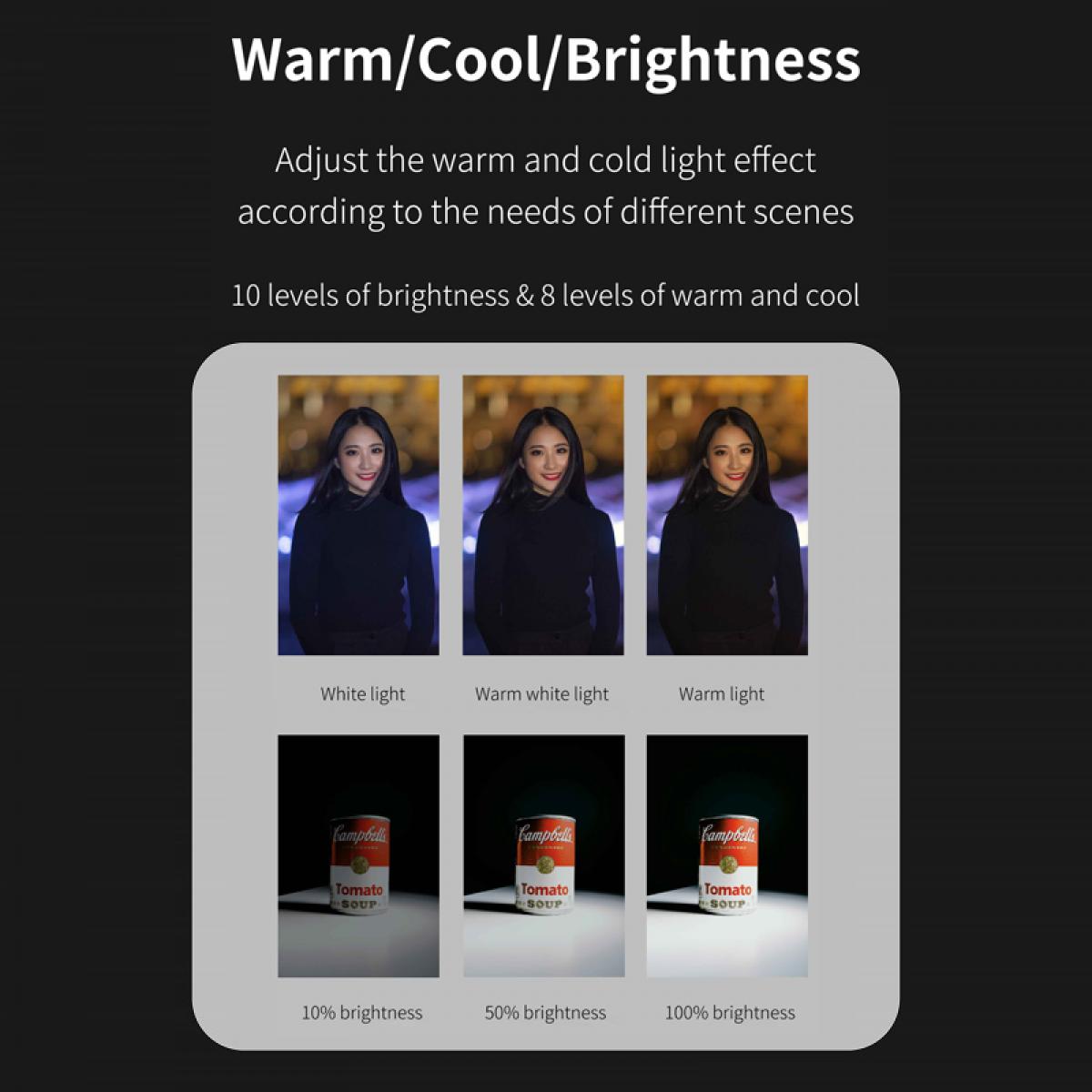 Cool and warm two-color stabilizer mini portable magnetic fill light ...