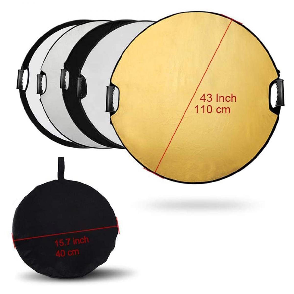 5-in-1 Circular Reflector 43 Inch/110cm Foldable Reflector - K&F Concept