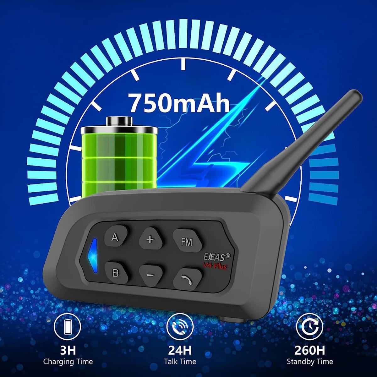 Motorhelm Bluetooth intercom, Bluetooth 5.1 motor oortelefoon, met CVC ...