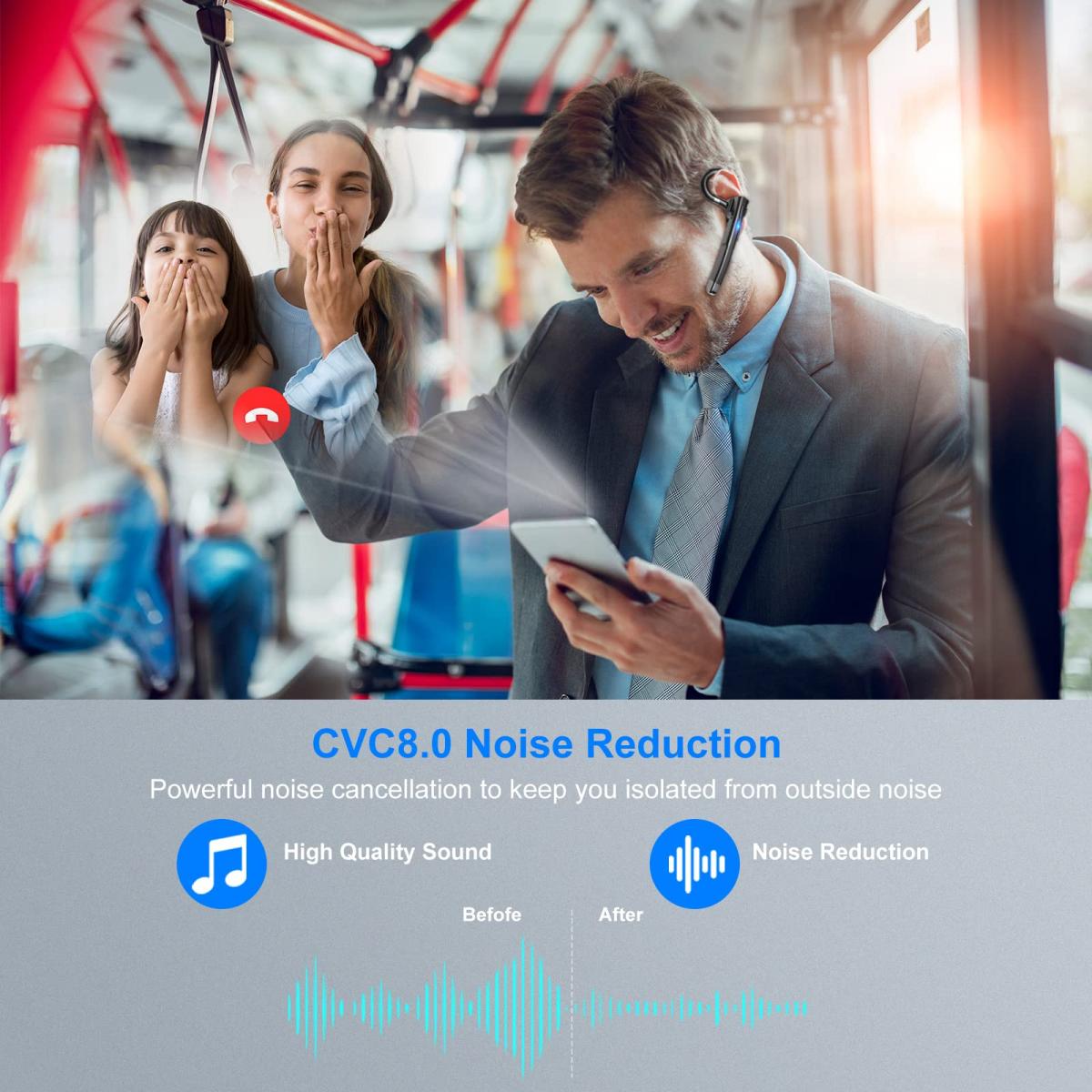 Single Ear Earphones V5.1 Cvc8.0 - K&F Concept