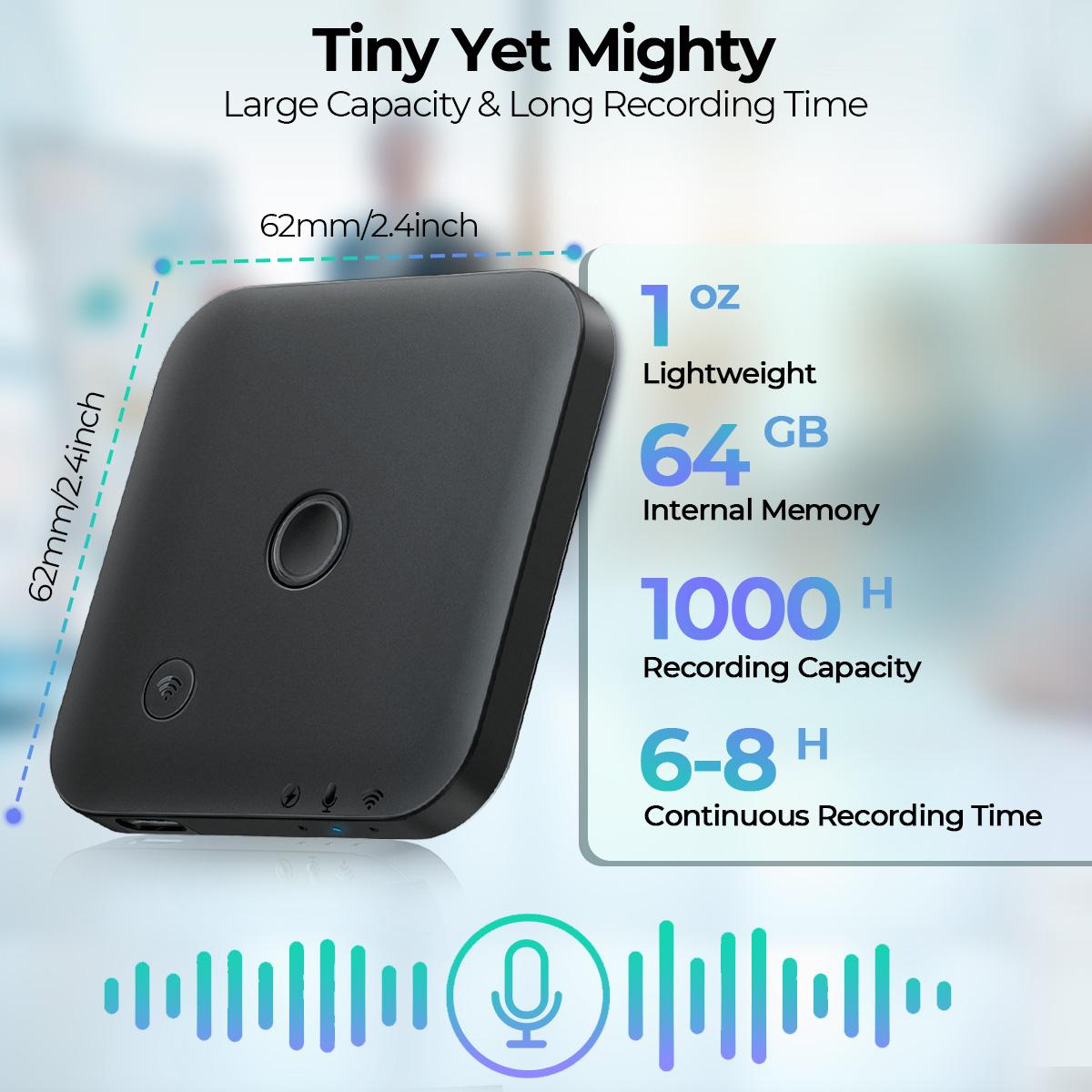 Mini Grabadora de Voz AI Magnético 64G - K&F Concept