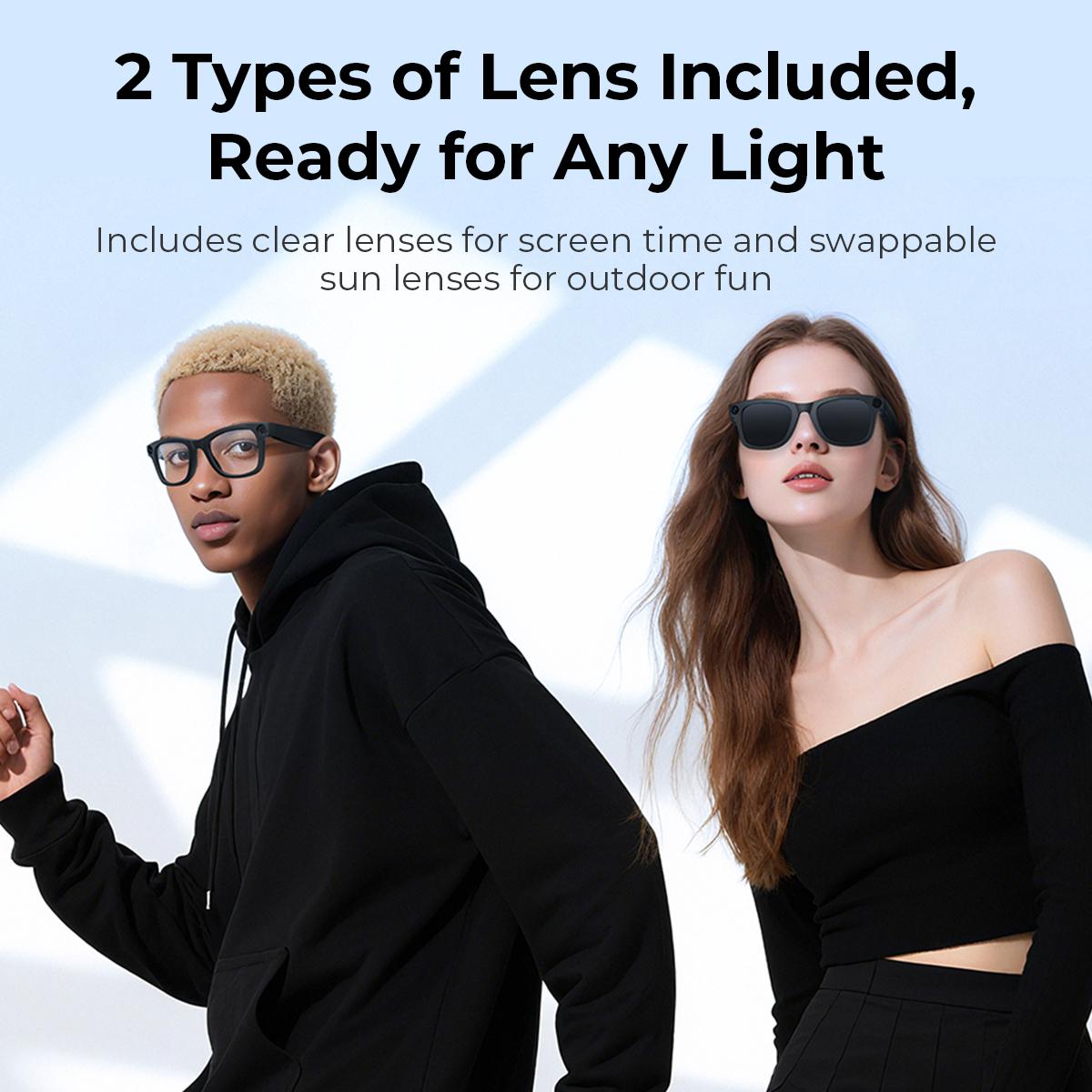 Smart Glasses with Camera, 8MP Sony Camera for 1080P POVs, 13MP Photos ...