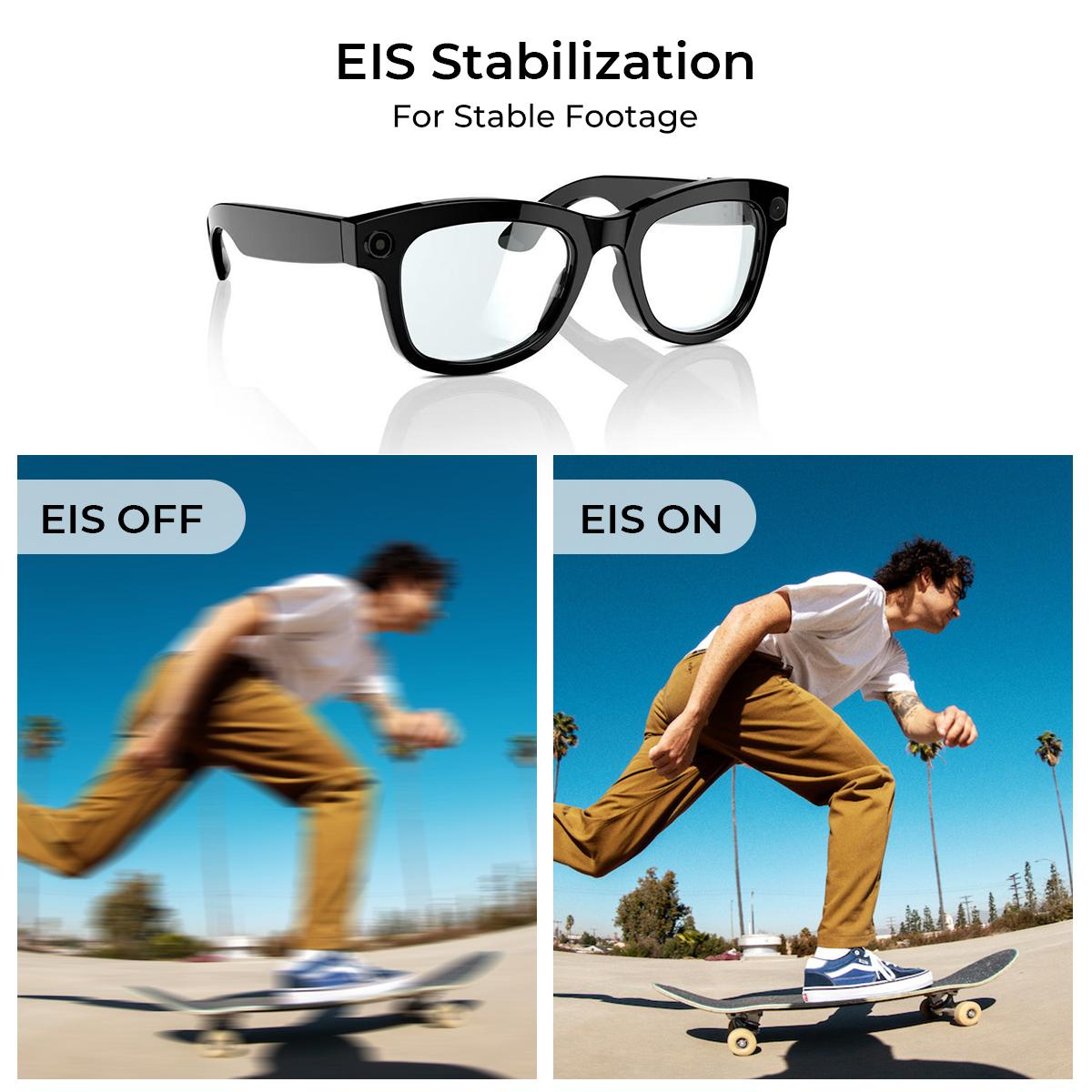 Smart Camera Glasses, HD 1080P, EIS Stabilization, WiFi Connect ...
