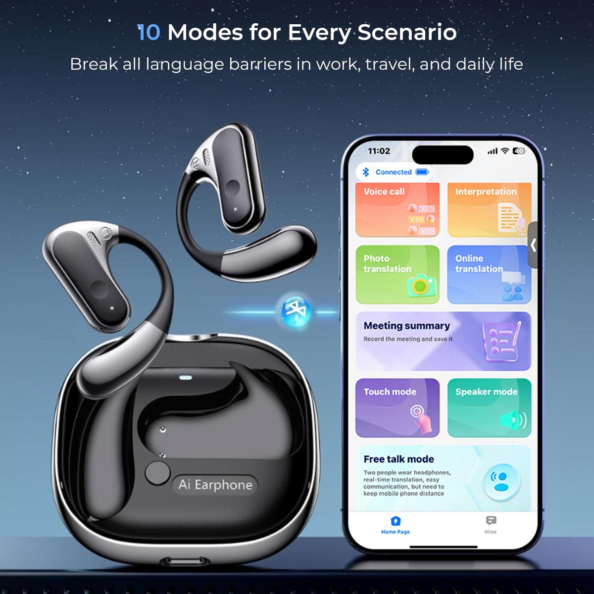 AI Real-Time Translator Oordopjes, 142 Talen/Accenten, Chat APP ...