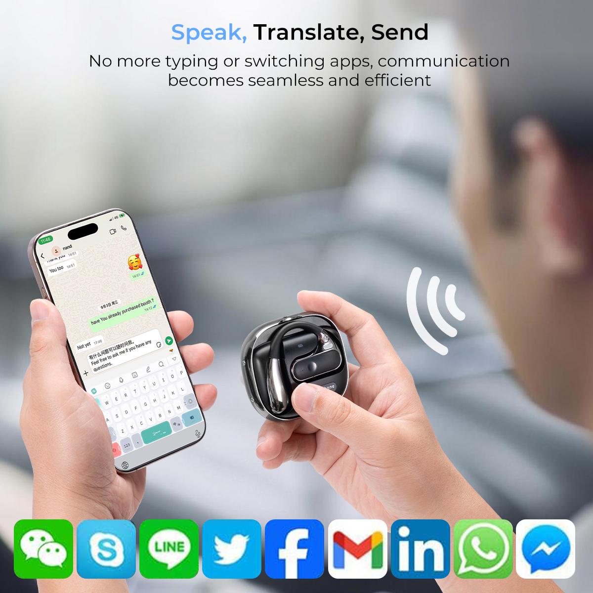 AI Real-Time Translator Oordopjes, 142 Talen/Accenten, Chat APP ...