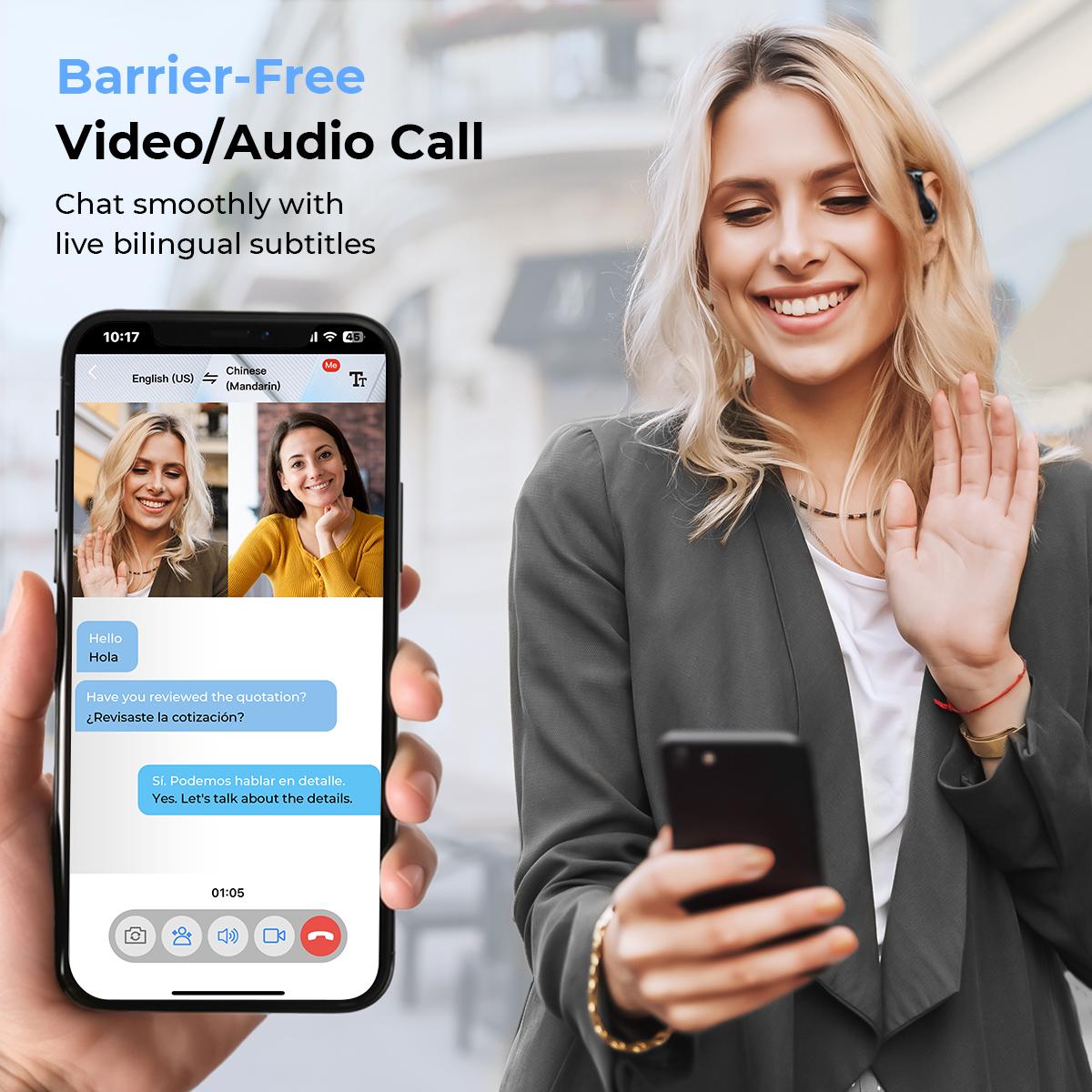 AI Real-Time Translator Oordopjes, 142 Talen/Accenten, Chat APP ...