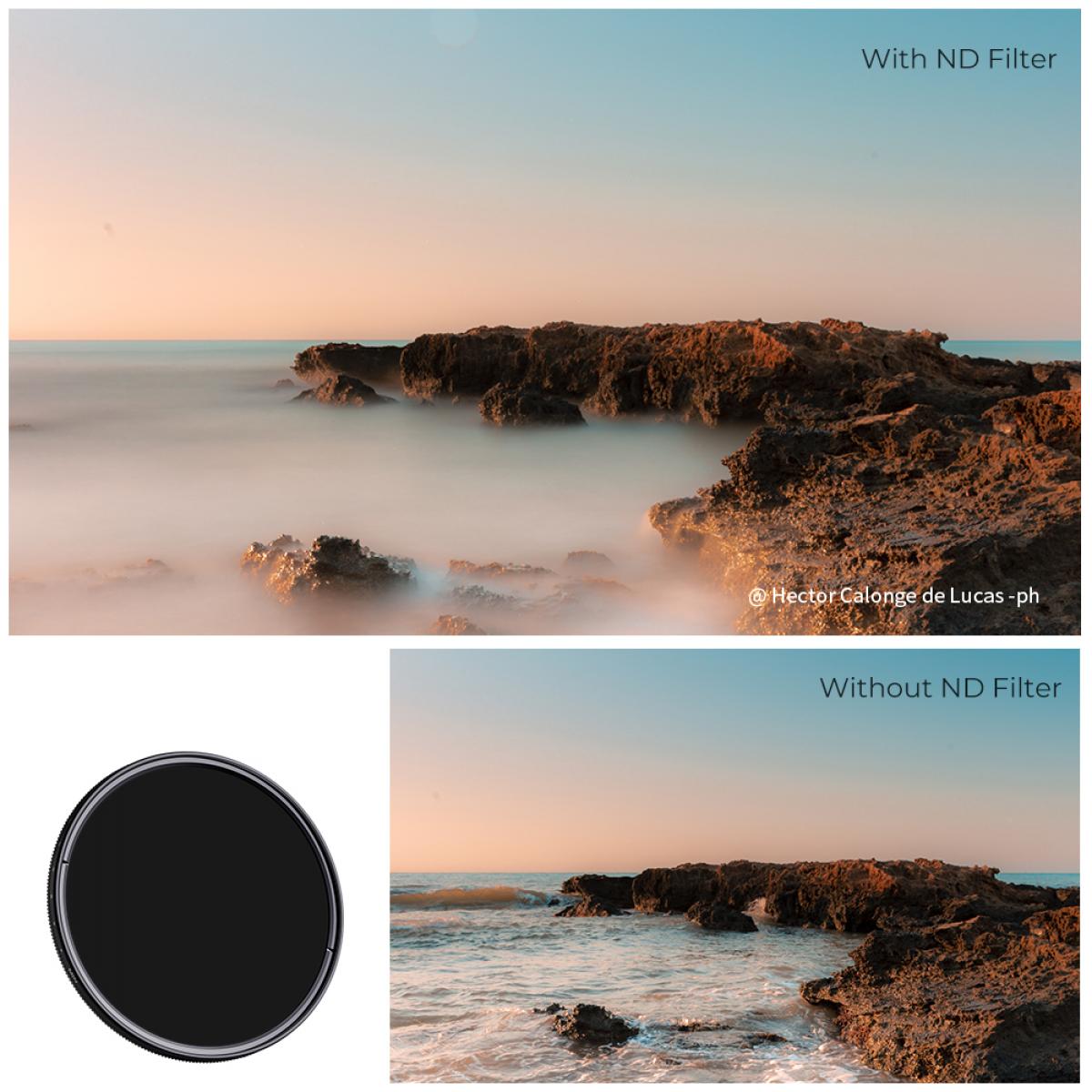62mm Filtro ND2-ND400 Variable (1-9 Pasos) - Serie Nano-K - K&F Concept