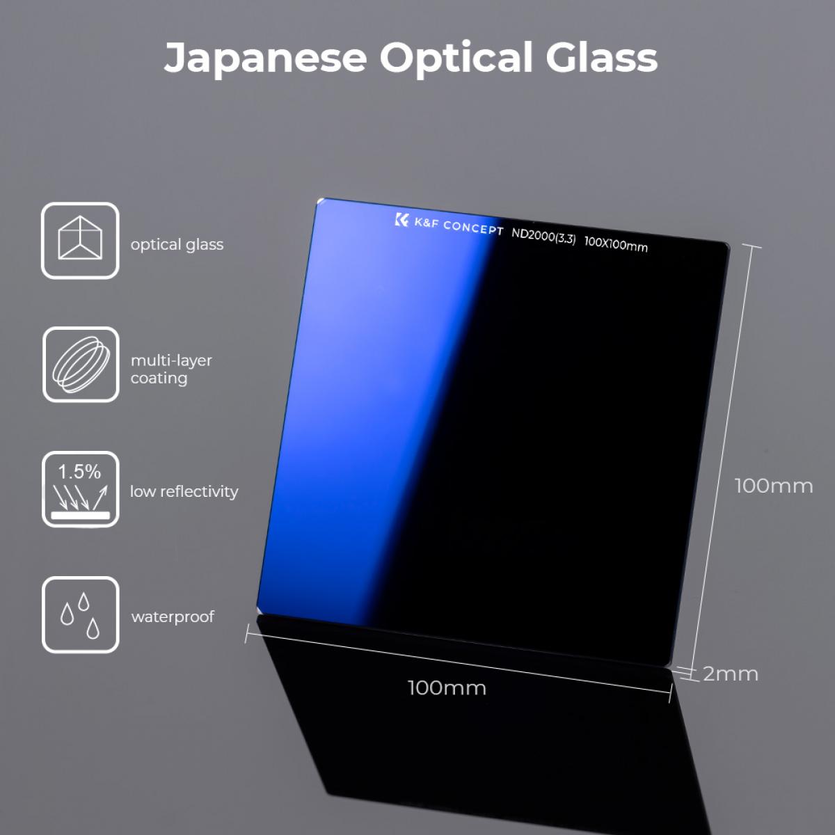 K&F SN22 ND8 100mm x 100mm Square ND Filter with 3 stops - K&F Concept