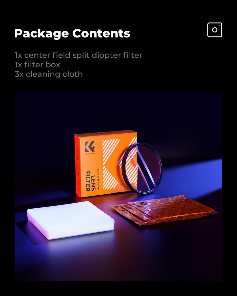 82mm Centerfield Split Diopter Filter - K&F Concept