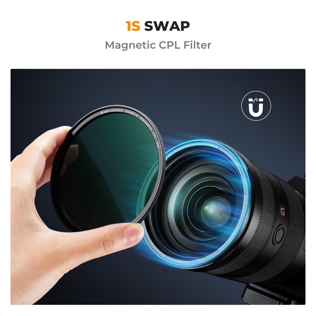 62mm Magnetic CPL Filter Nano-Klear Series - K&F Concept