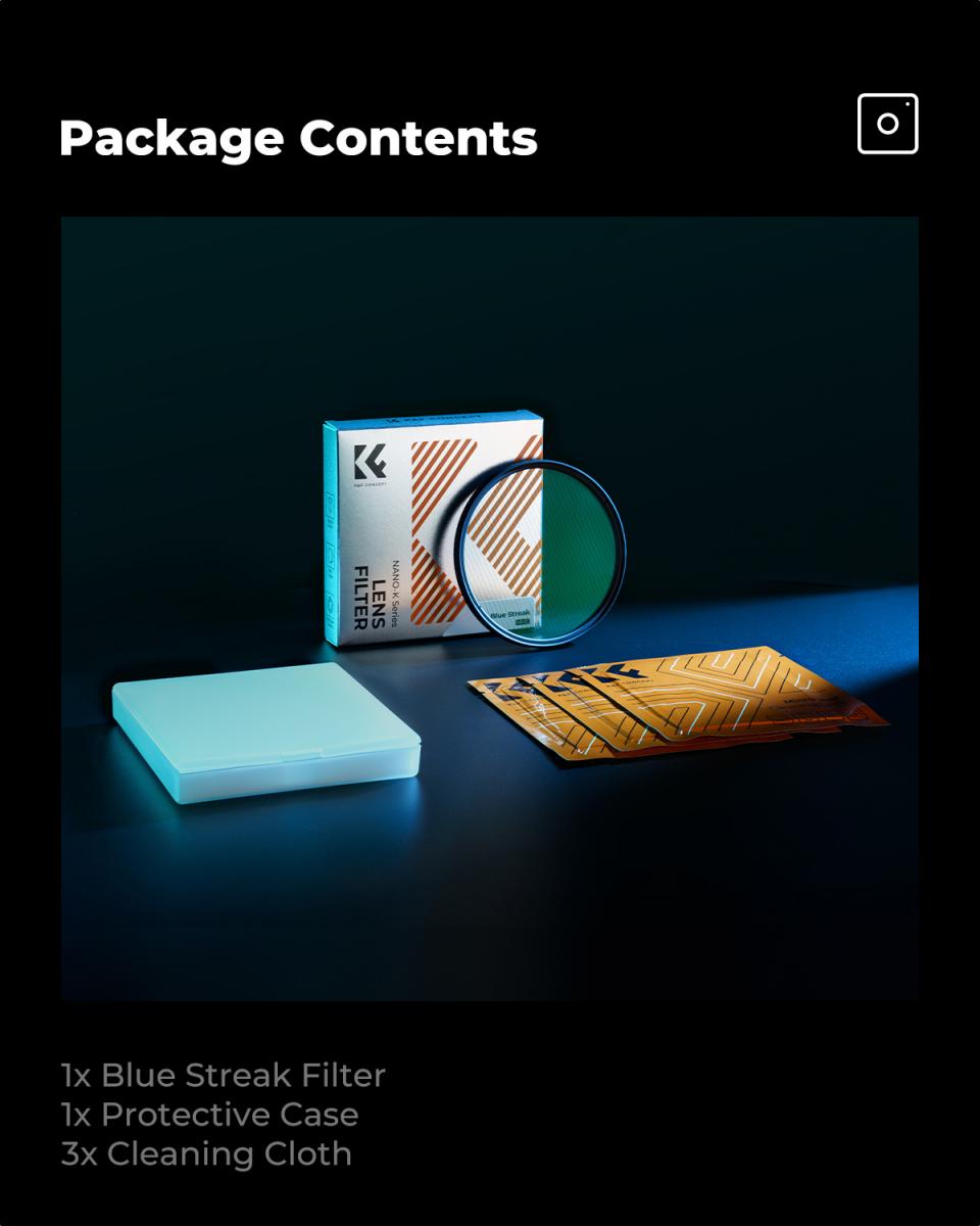 58mm Blue Streak Filter (2mm) Anamorphic Effect Filter Nano-Klear ...