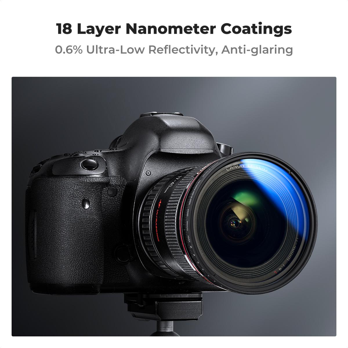 55mm True Color Variable ND2-400 (1-9 Stops) ND Lens Filter - K&F Concept