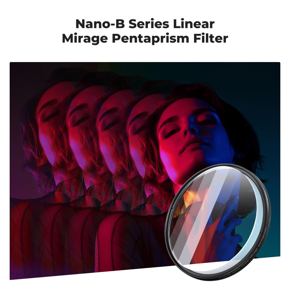 Filtro pentaprisma lineal de un solo lado de 67 mm, prisma de vidrio óptico, filtro de lente de ...