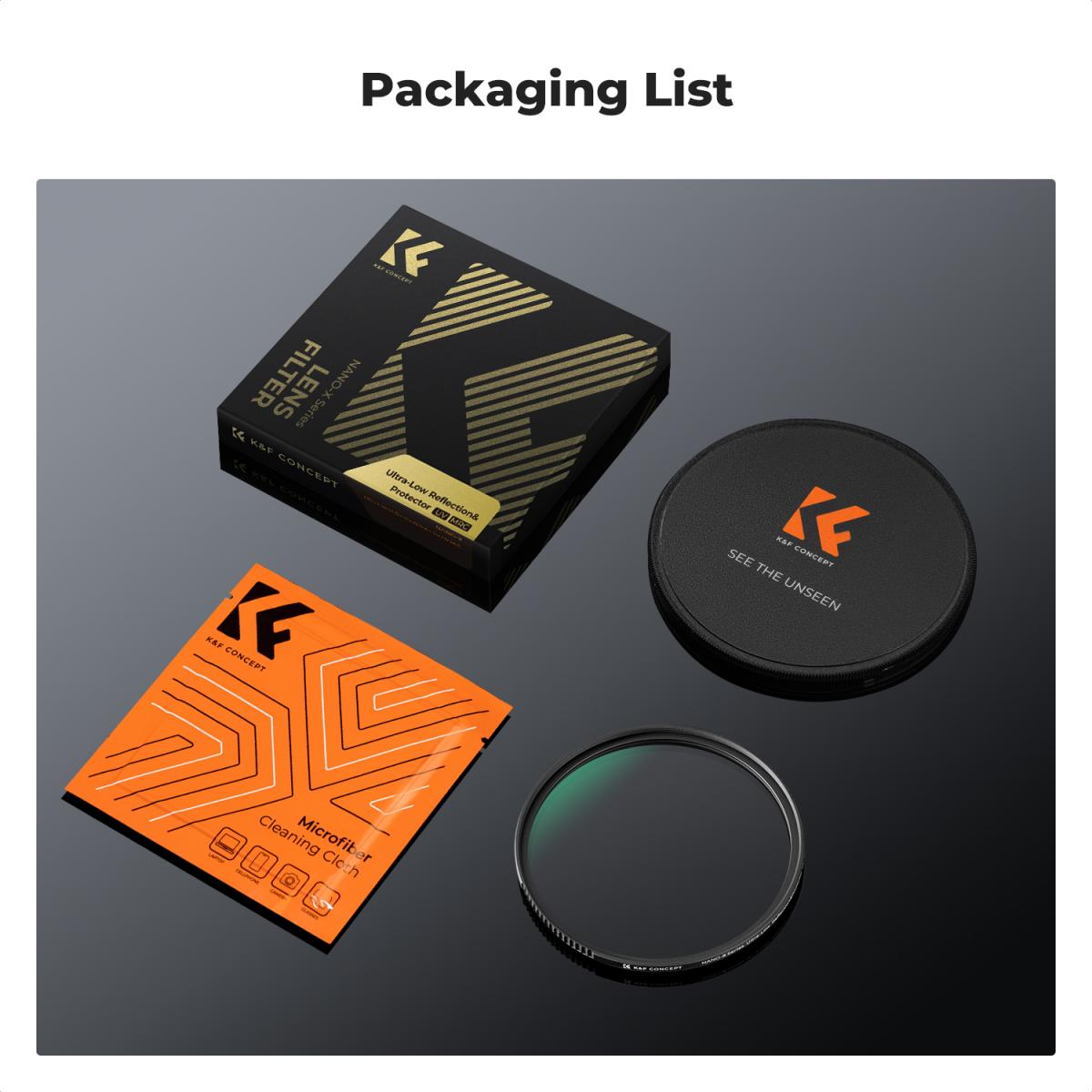 55mm UV Filter Ultra Low Reflection Tempered Glass Protection Lens ...