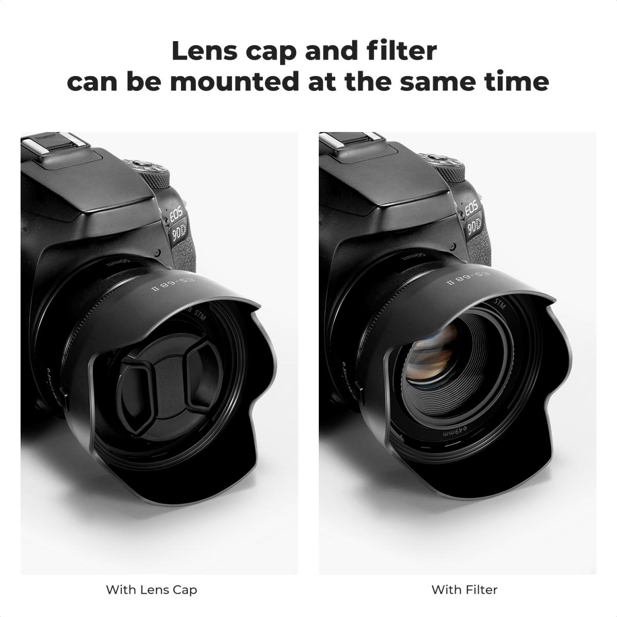 K&F Concept Canon ES68 II bayonet hood - K&F Concept