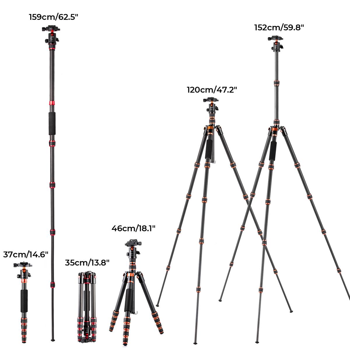 Carbon Fiber Camera Tripod| Lightweight Travel Camera Tripod ...