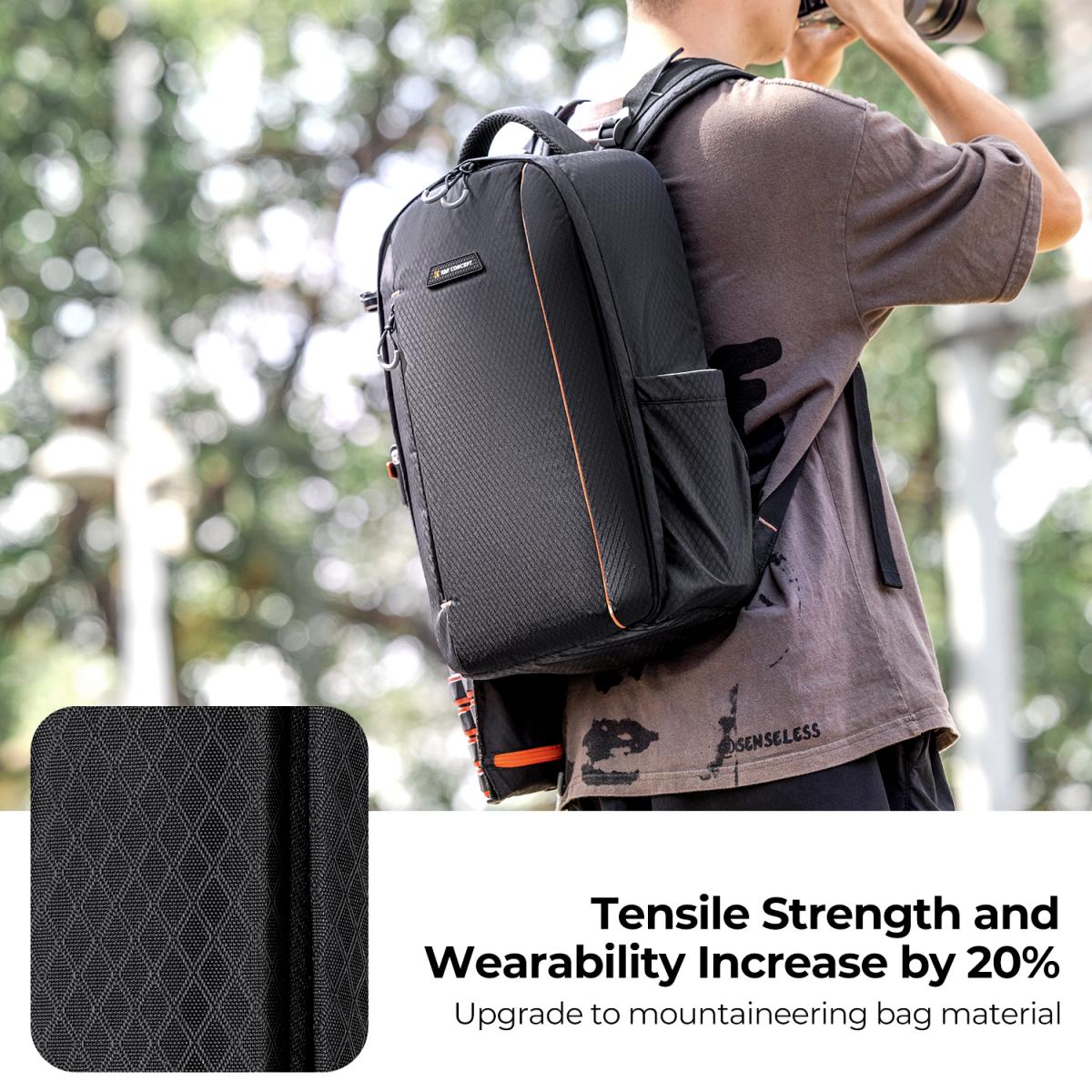 Lightweight Camera Bag 18L 05 (Black Orange) K&F Concept - K&F Concept
