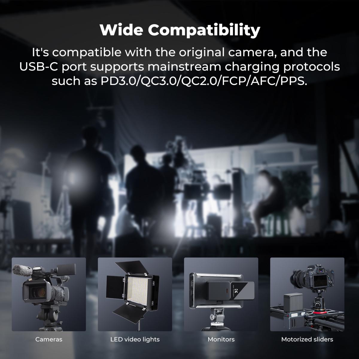 Batterie de remplacement USB-C 10 500 mAh pour NP-F550, NP-F570, NP ...