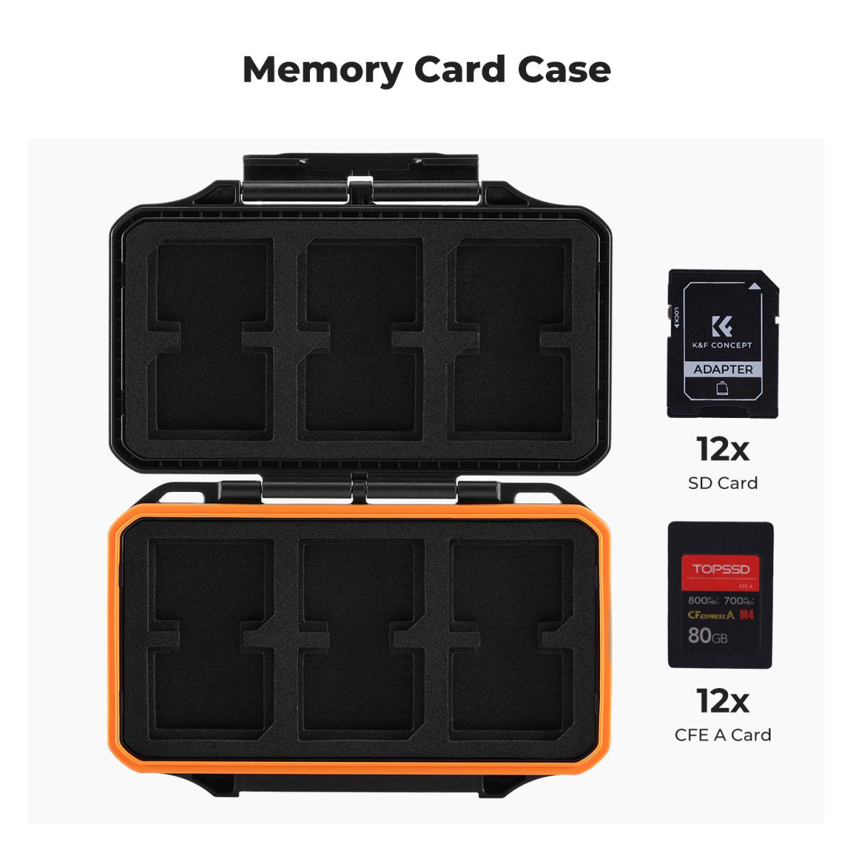 K&F Concept 24 Slots SD Card Holder Memory Card Case, Water-Resistant ...