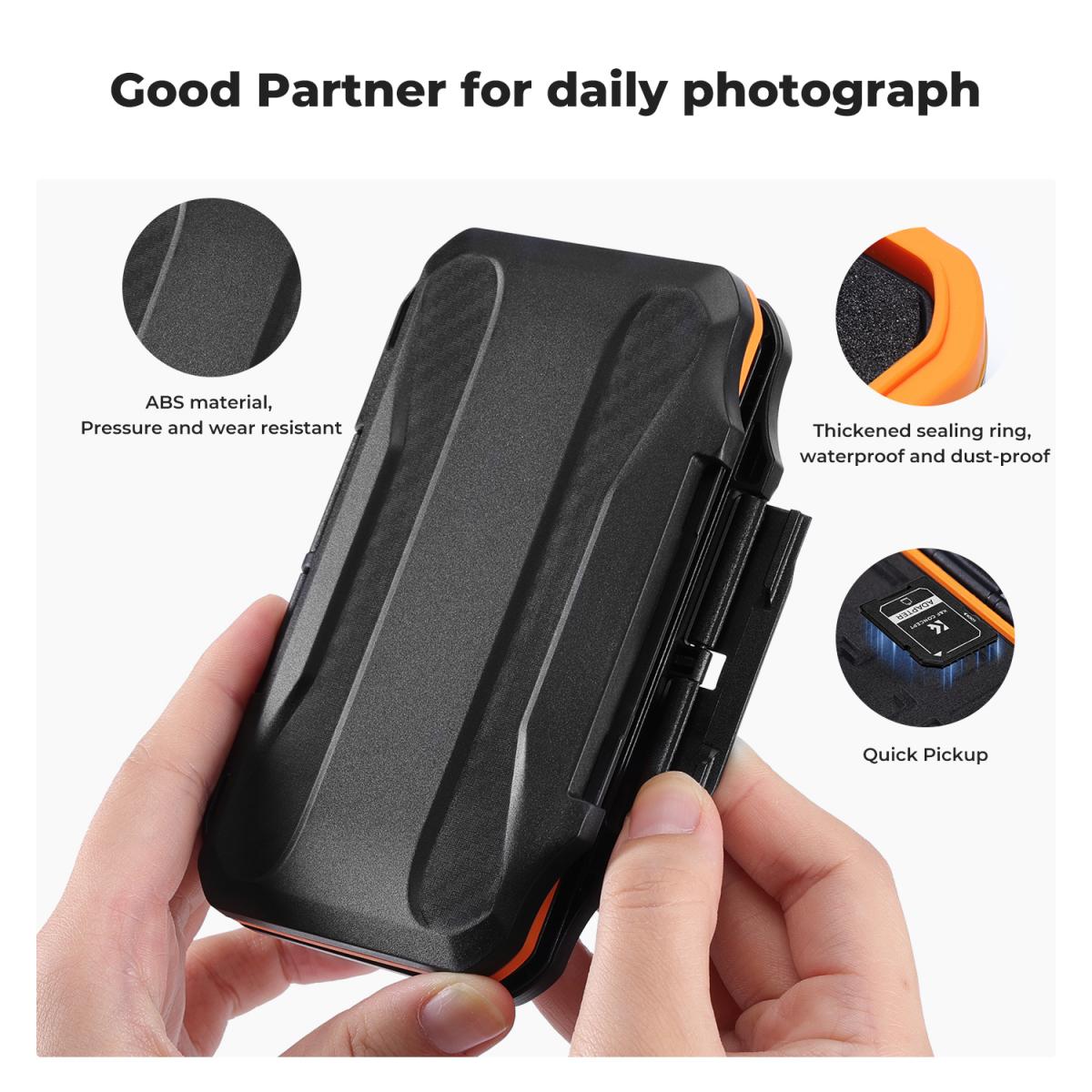 K&F Concept 24 Slots SD Card Holder Memory Card Case, Water-Resistant ...