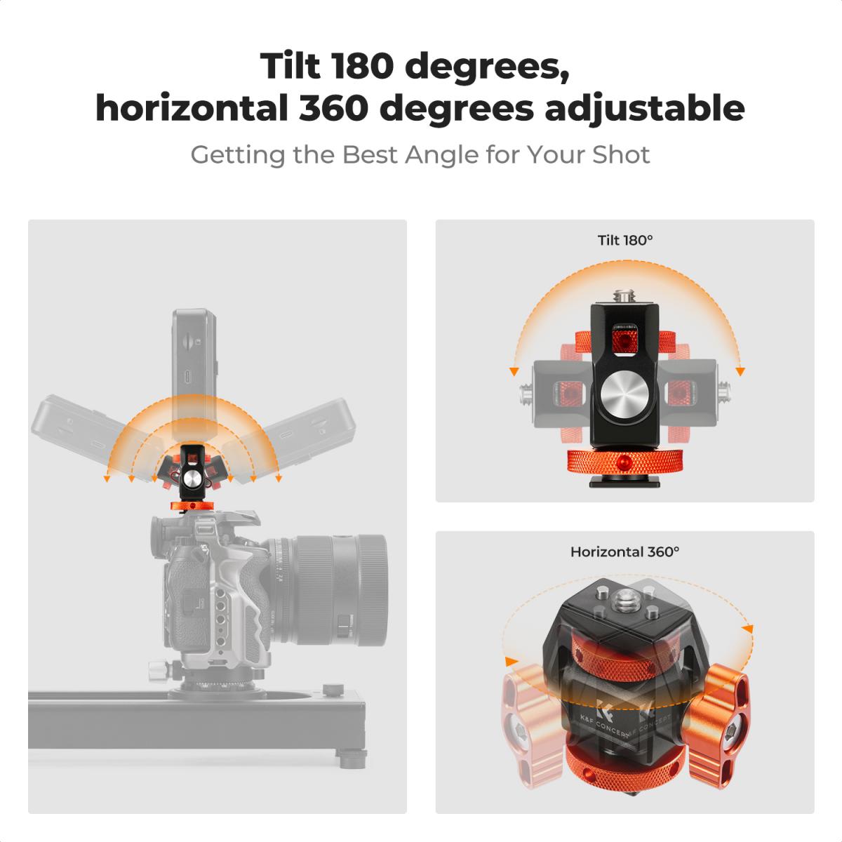 Field Monitor Mount Monitor Holder Swivel and Tilt Adjustable with Cold ...