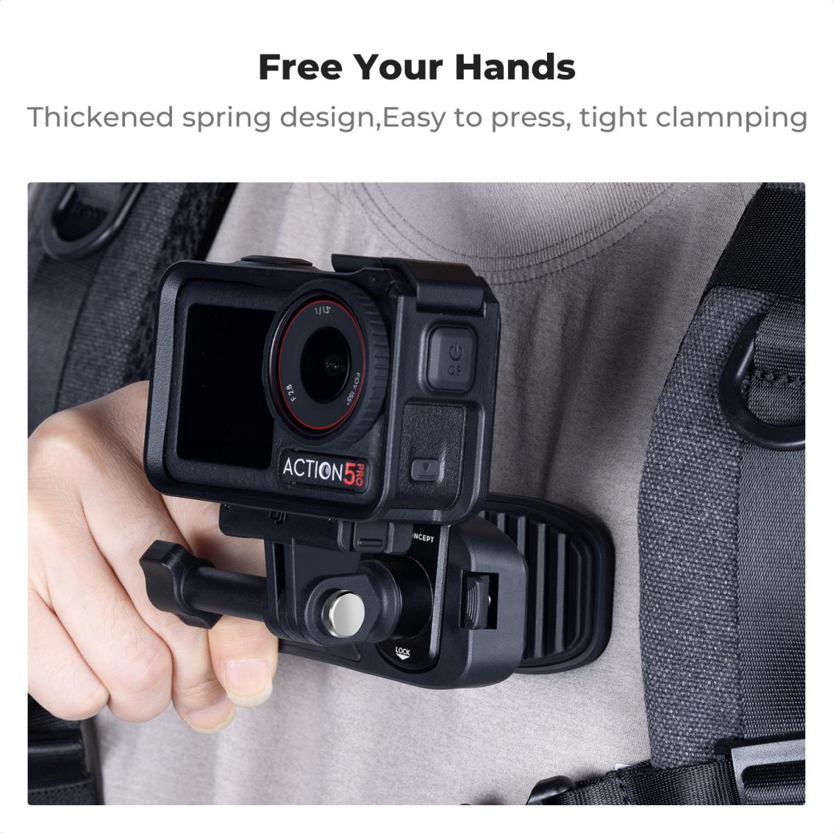 K&F Concept Magnetic Backpack Clip Mount for DJI Osmo Action 5 Pro, 180 ...