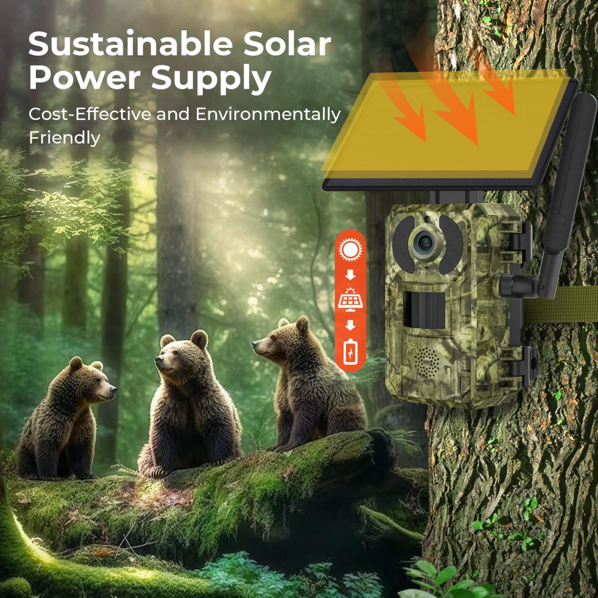 Telecamera 4G Con Pannello Solare 4G, 2K 4W | Kentfaith - K&F Concept