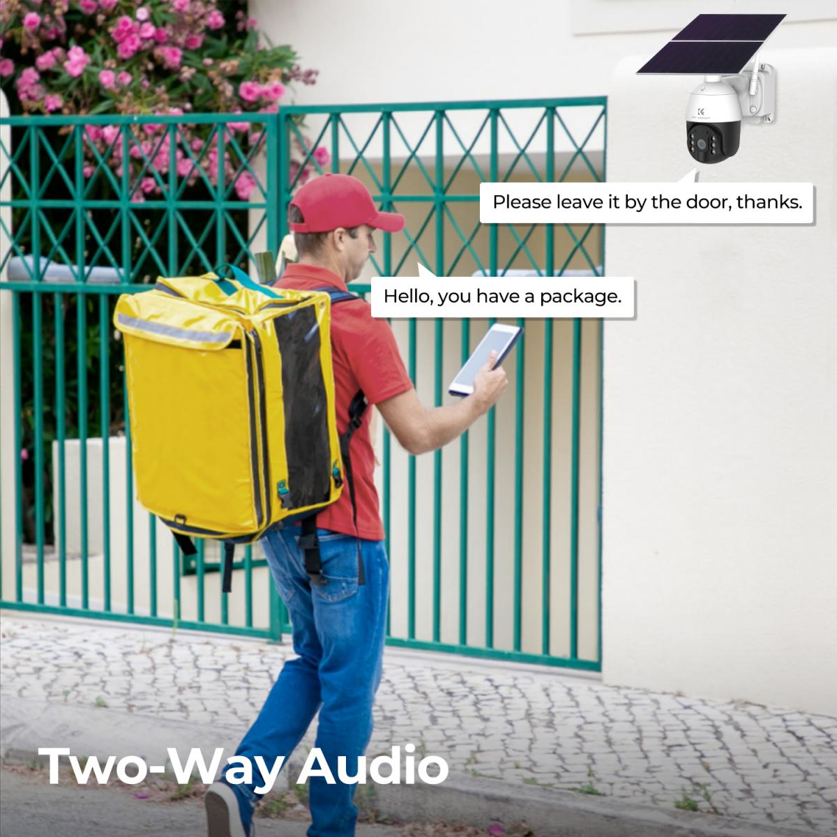 4G solar security camera 24/7 Recording 28800mAh Battery - K&F Concept